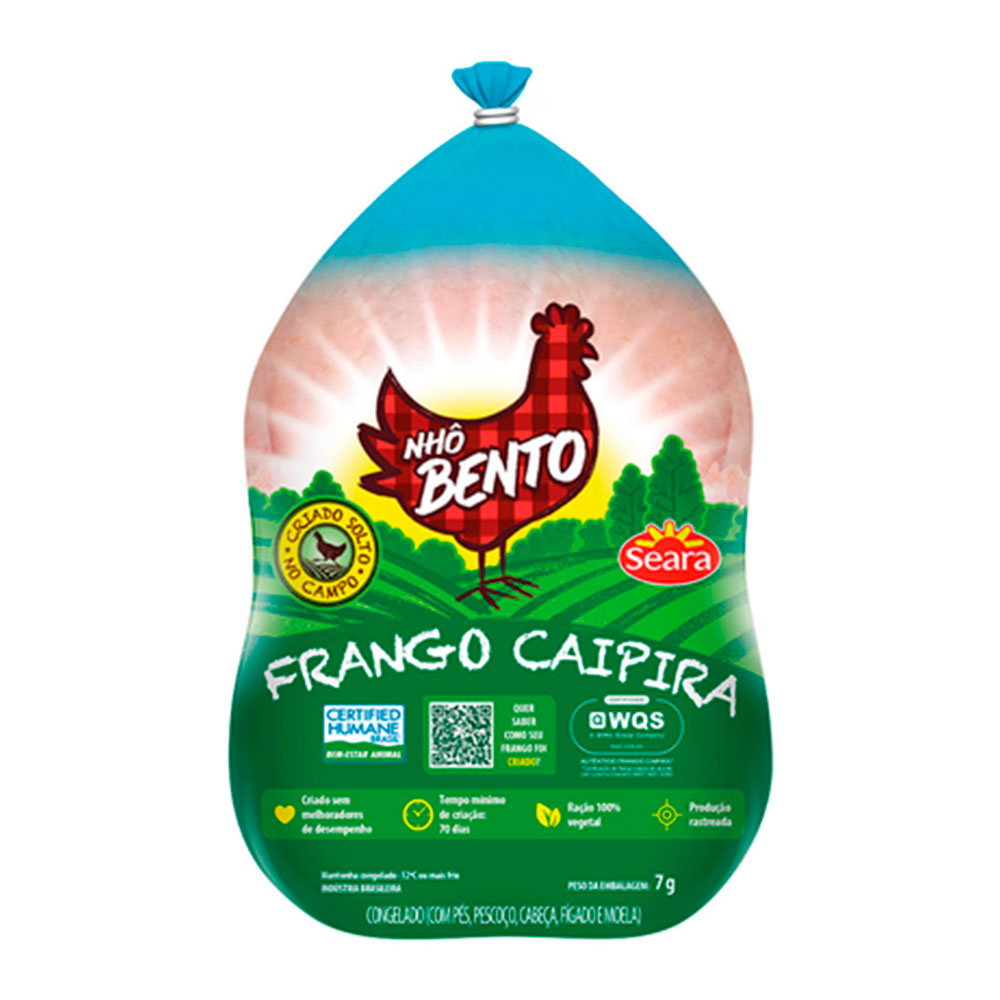 Frango Caipira Inteiro Congelado Nho Bento Seara 2,2kg | Tenda Atacado