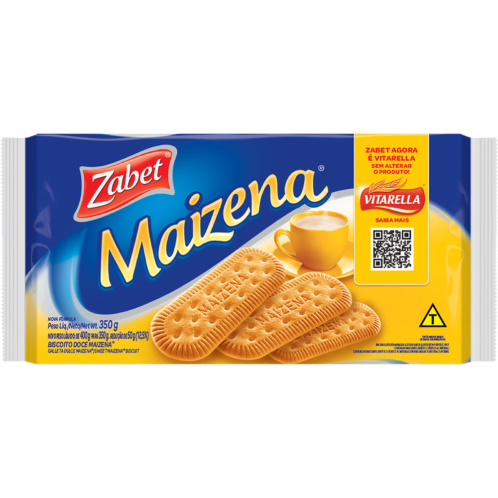 Biscoito Maizena Zabet 350g | Tenda Atacado