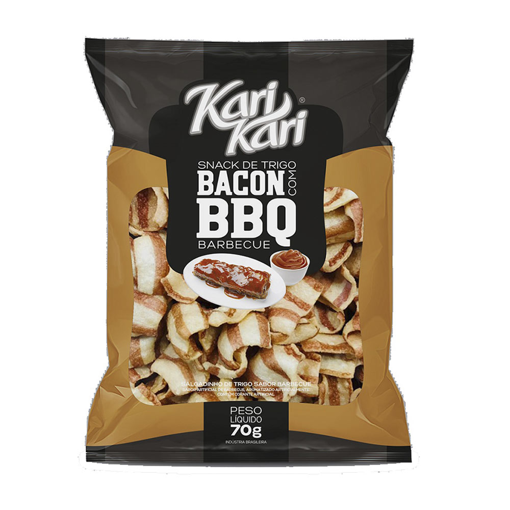Salgadinho de Trigo sabor Bacon com Barbecue Kari Kari 70g | Tenda Atacado