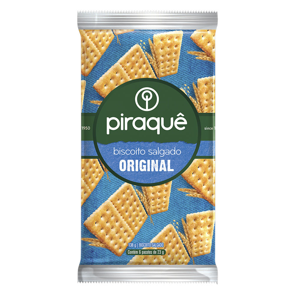 Biscoito Salgado Original Piraque 138g | Tenda Atacado