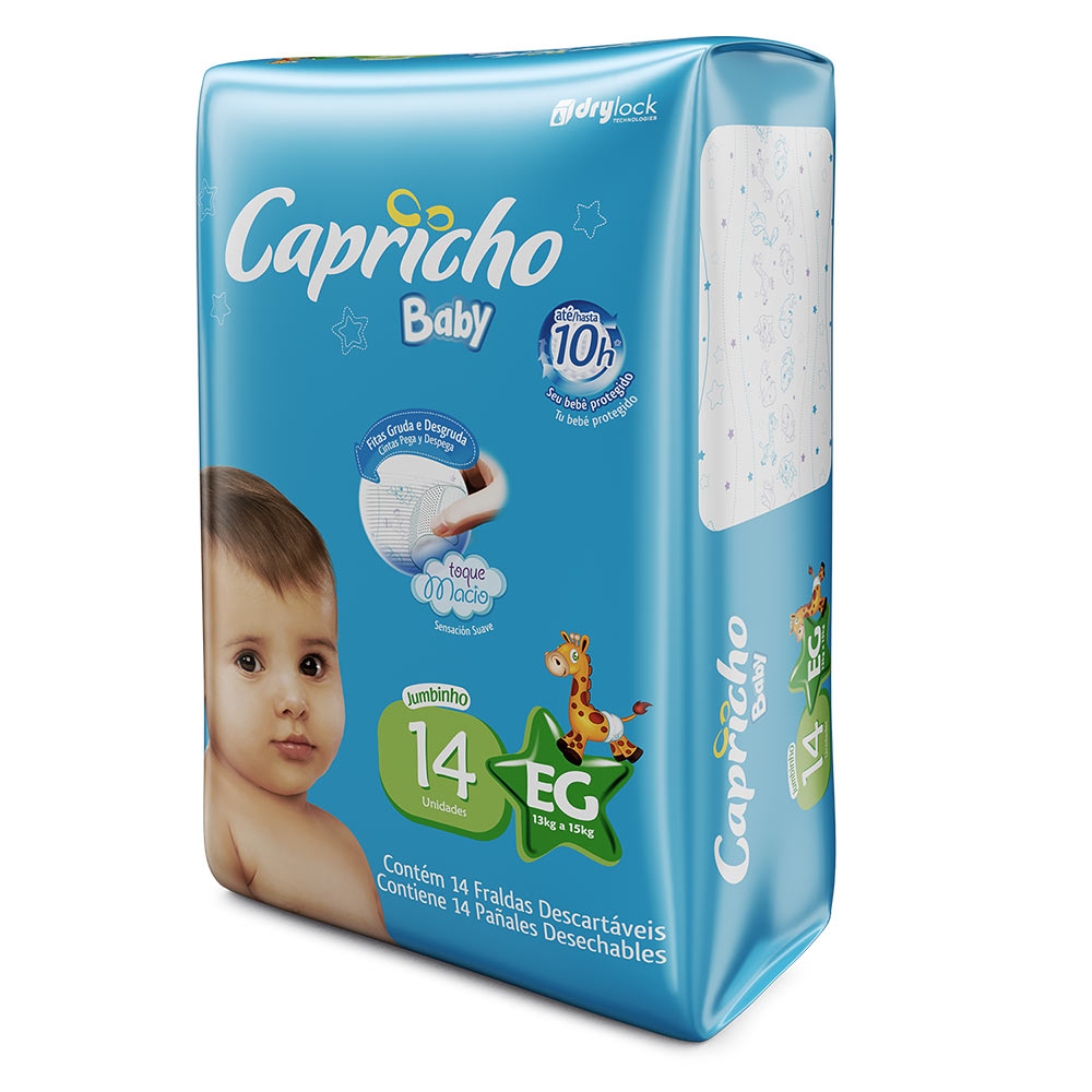 Fralda Jumbinho Capricho Baby EG 14 Unidades | Tenda Atacado