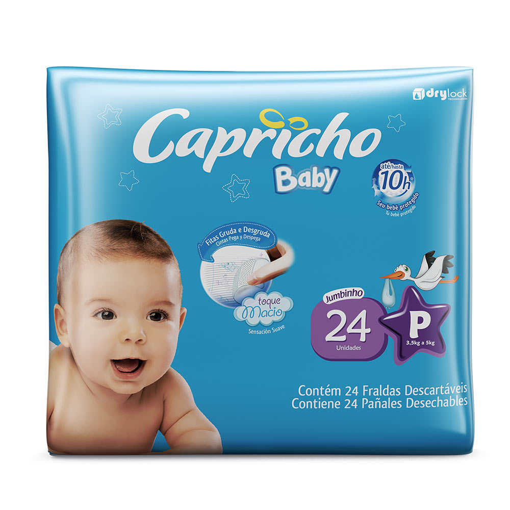 Fralda Jumbinho Capricho Baby P 24 Unidades | Tenda Atacado