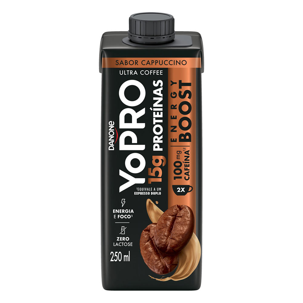 Bebida Láctea Cappuccino Zero Lactose Energy Boost YoPRO Danone | Tenda ...