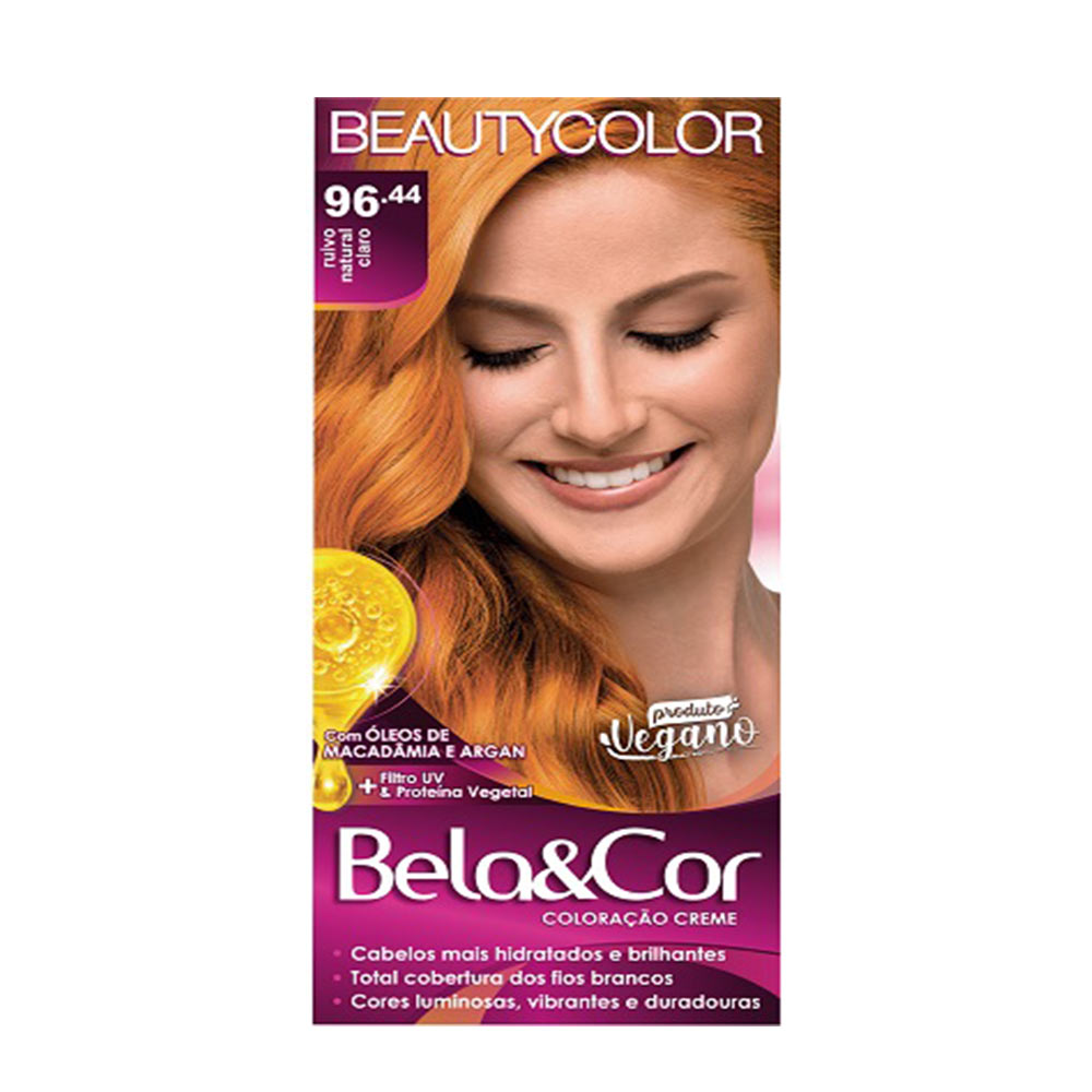 Tintura 96.44 Ruivo Natural Claro Bela&Cor | Tenda Atacado