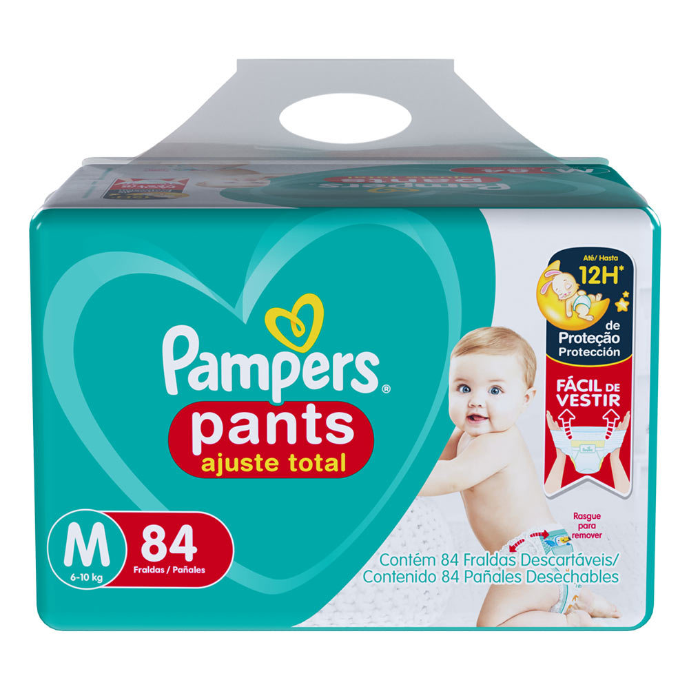 Fralda Descartável Infantil Pants Ajuste Total Pampers M 84 Uni | Tenda ...