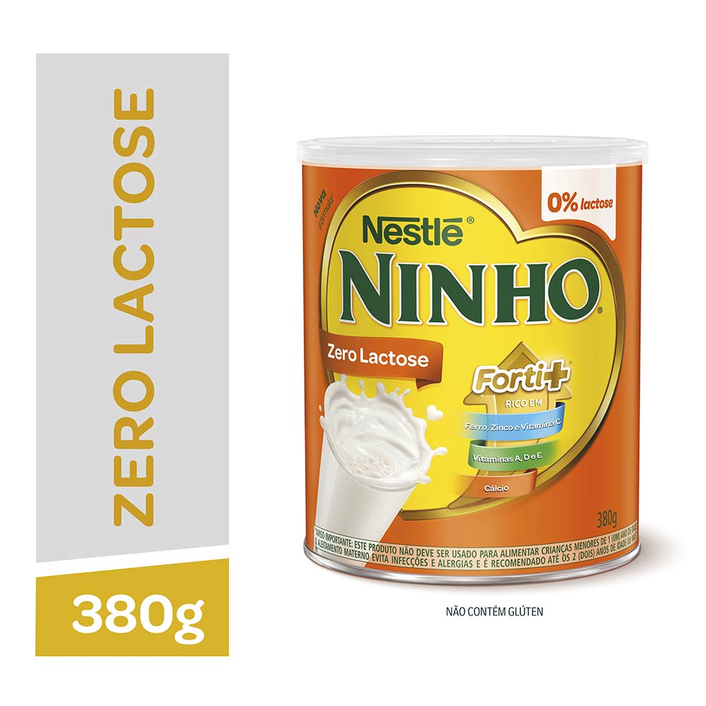 Composto Lácteo Forti+ Zero Lactose Ninho 380g | Tenda Atacado