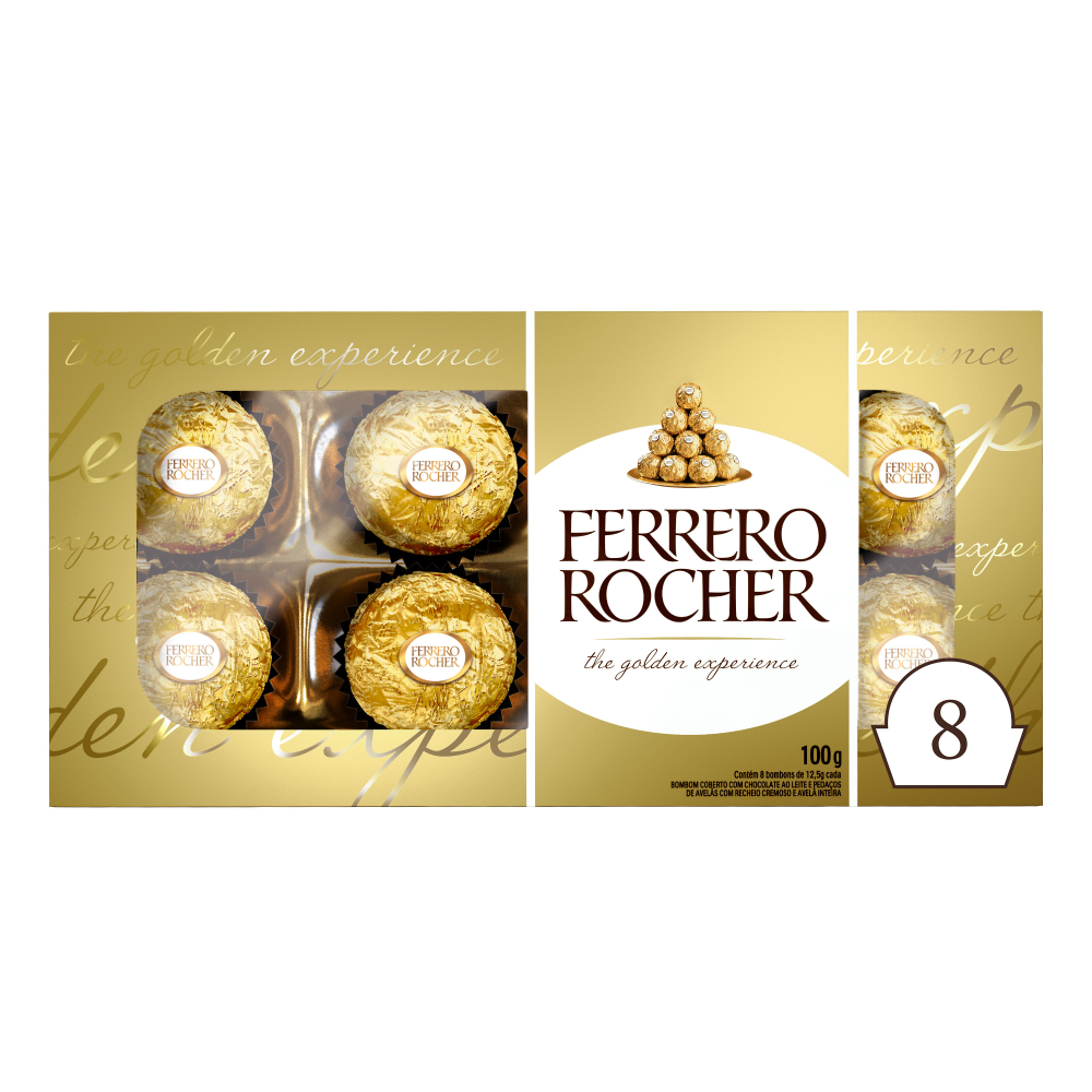 Ferrero Rocher Com 8 Bombons 100g Tenda Atacado